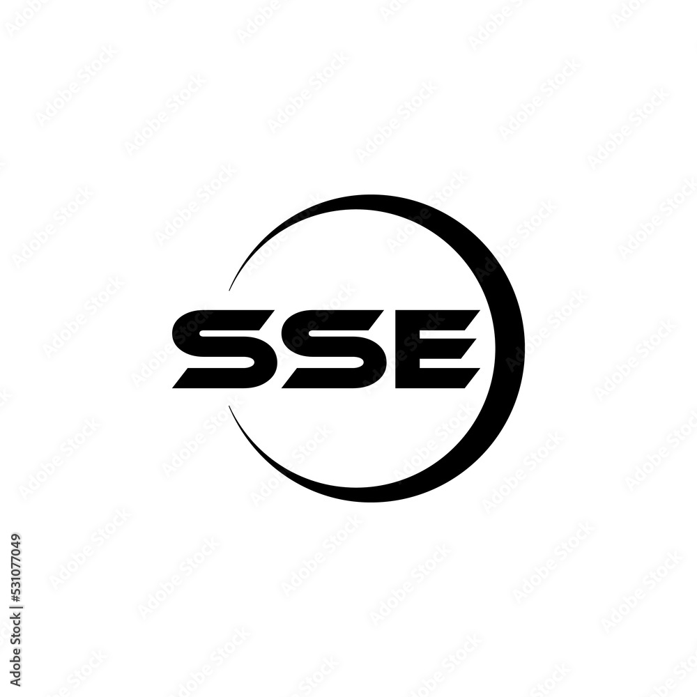 SSE letter logo design with white background in illustrator, cube logo ...