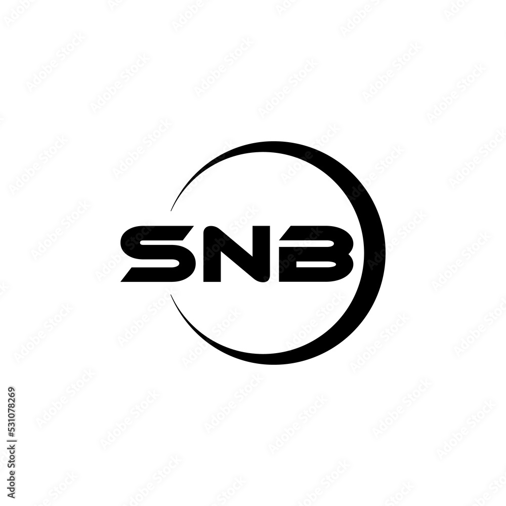 SNB letter logo design with white background in illustrator, cube logo ...