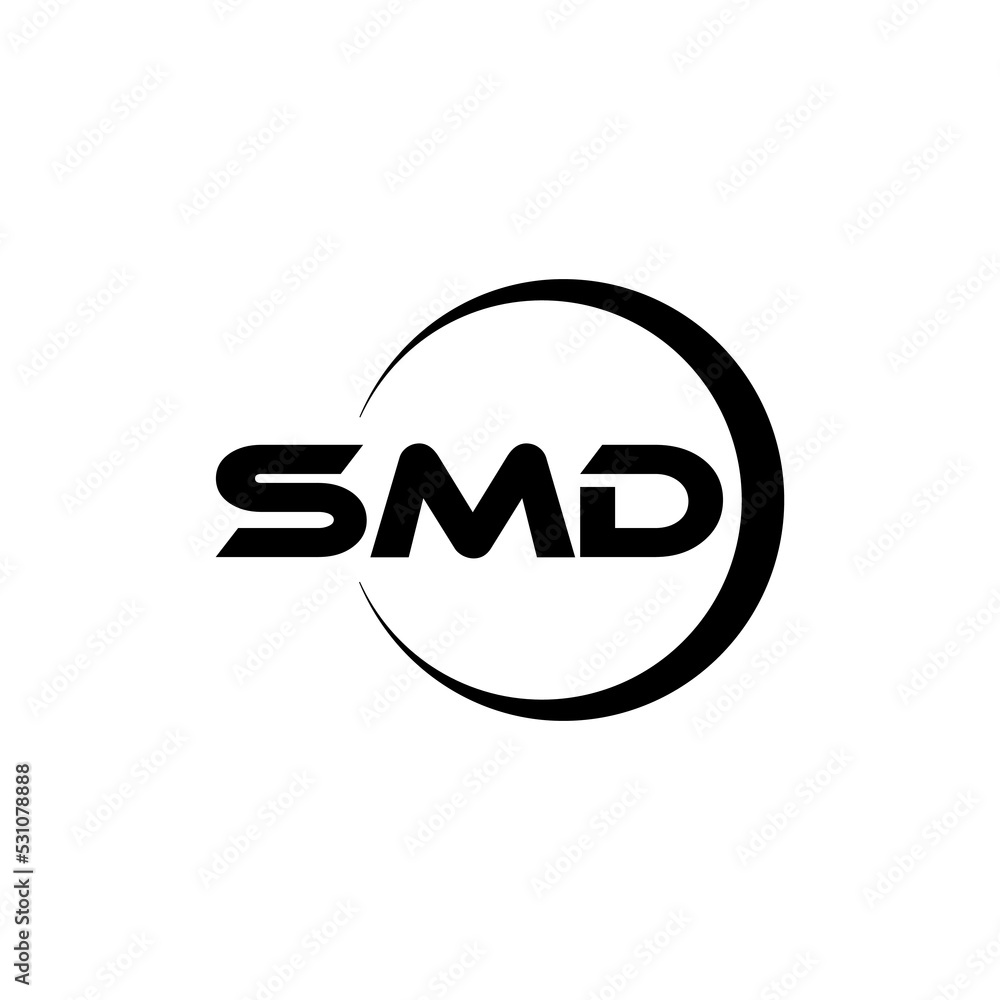 SMD letter logo design with white background in illustrator, cube logo ...