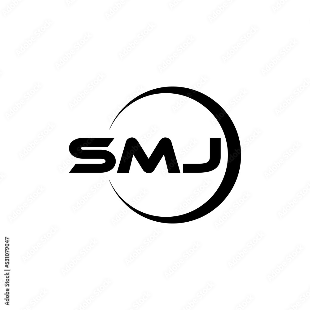 SMJ letter logo design with white background in illustrator, cube logo ...