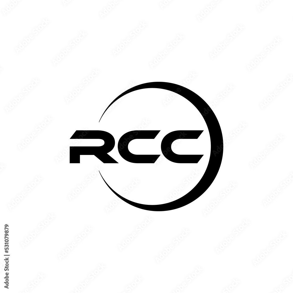 RCC letter logo design with white background in illustrator, cube logo ...