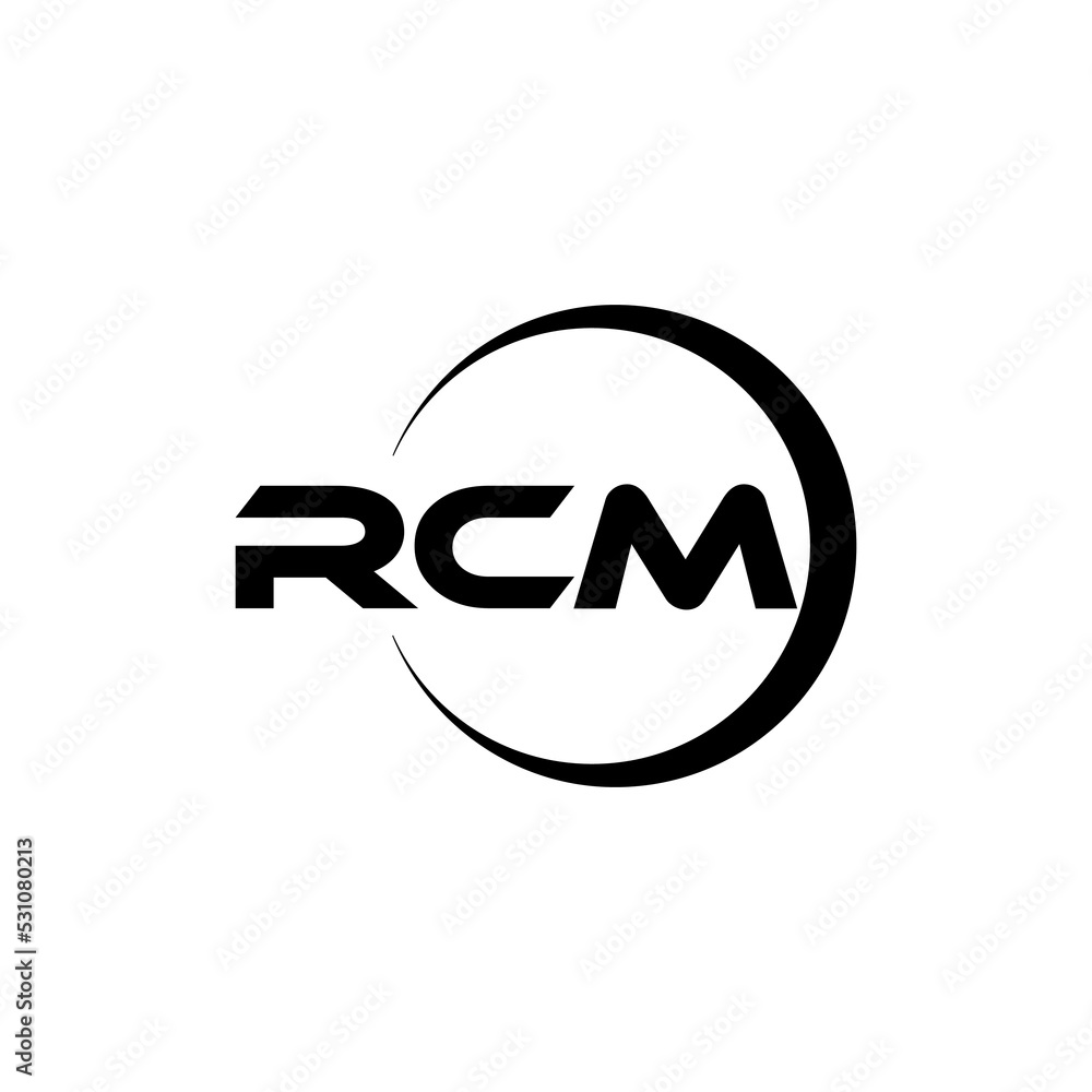 RCM letter logo design with white background in illustrator, cube logo ...