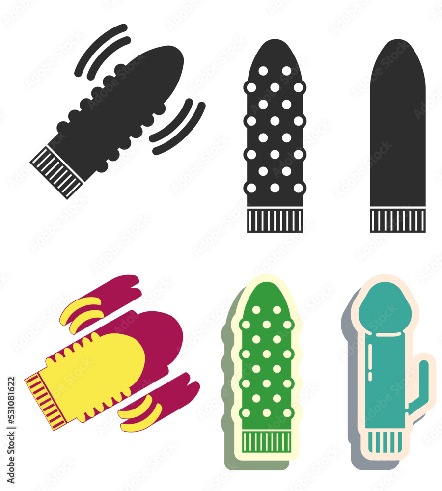 Vecteur Stock Color illustration icon for penis. erect and flaccid ...