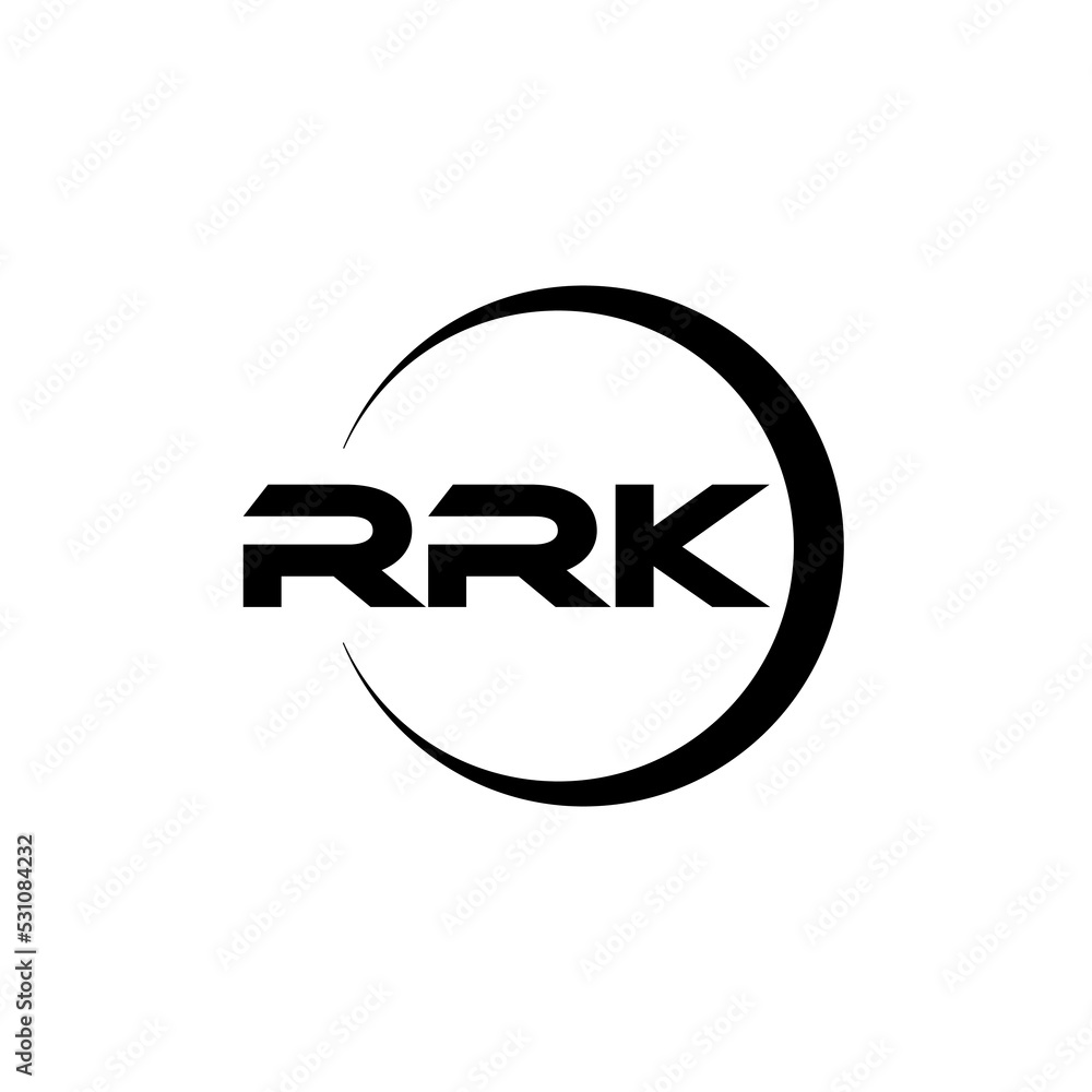RRK letter logo design with white background in illustrator, cube logo ...