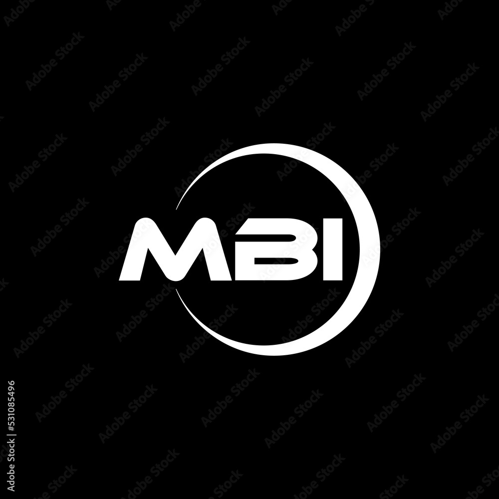 MBI letter logo design with black background in illustrator, cube logo ...