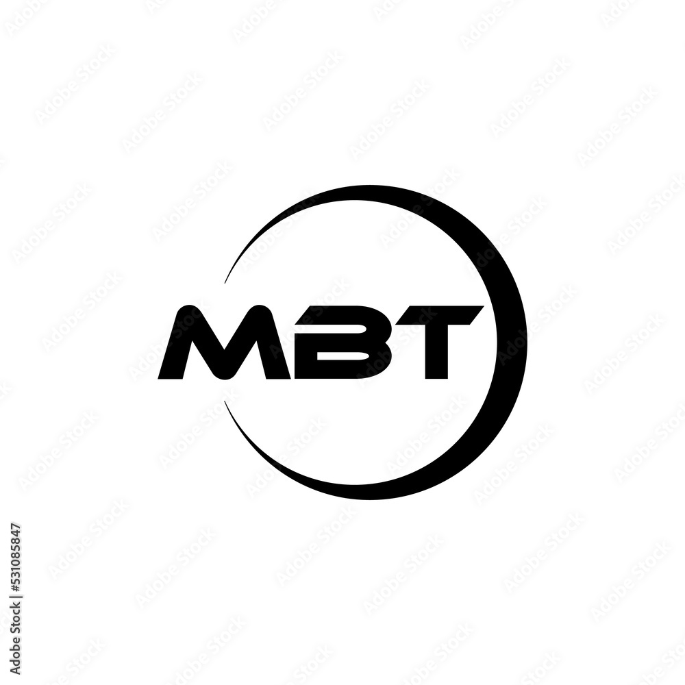 MBT letter logo design with white background in illustrator, cube logo ...