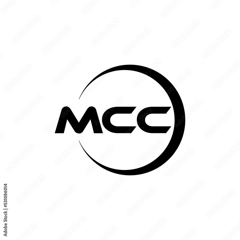 Vecteur Stock MCC letter logo design with white background in ...