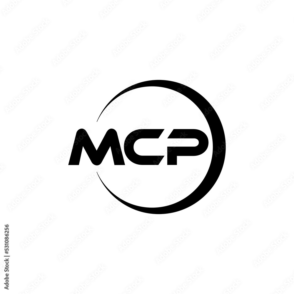 MCP letter logo design with white background in illustrator, cube logo ...