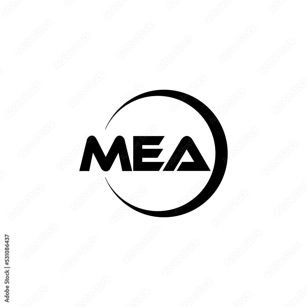MEA letter logo design with white background in illustrator, cube logo ...