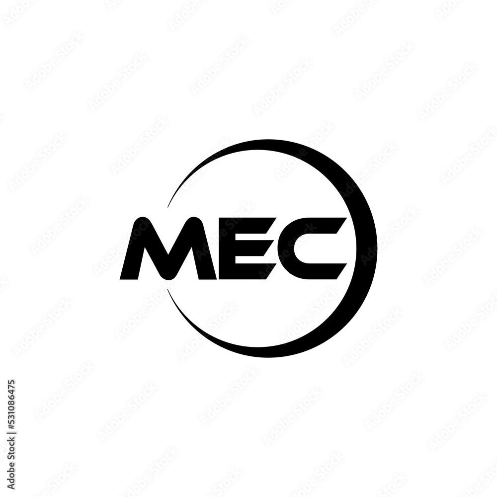 MEC letter logo design with white background in illustrator, cube logo ...