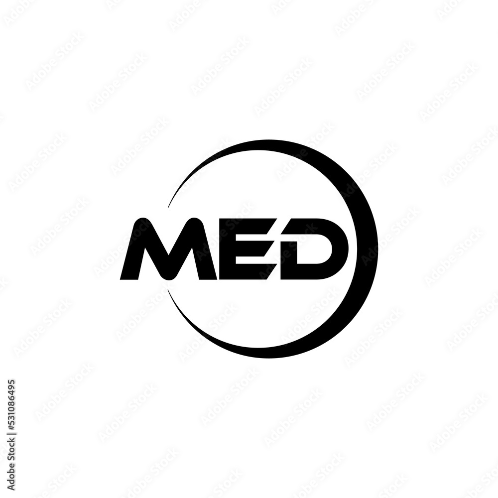 MED letter logo design with white background in illustrator, cube logo ...