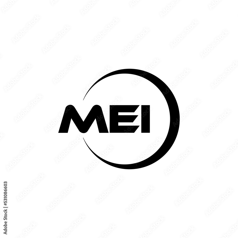 MEI letter logo design with white background in illustrator, cube logo ...