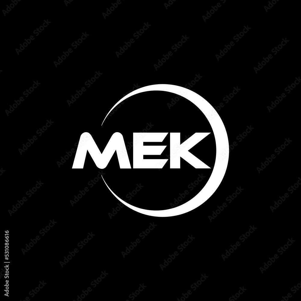 MEK letter logo design with black background in illustrator, cube logo ...