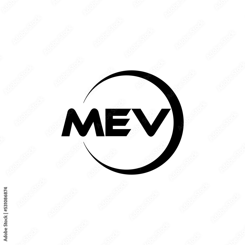 MEV letter logo design with white background in illustrator, cube logo ...