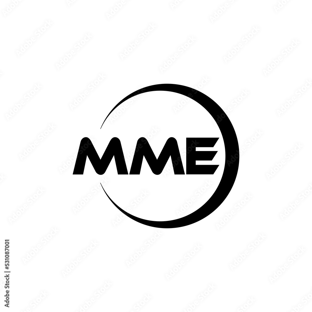 MME letter logo design with white background in illustrator, cube logo ...