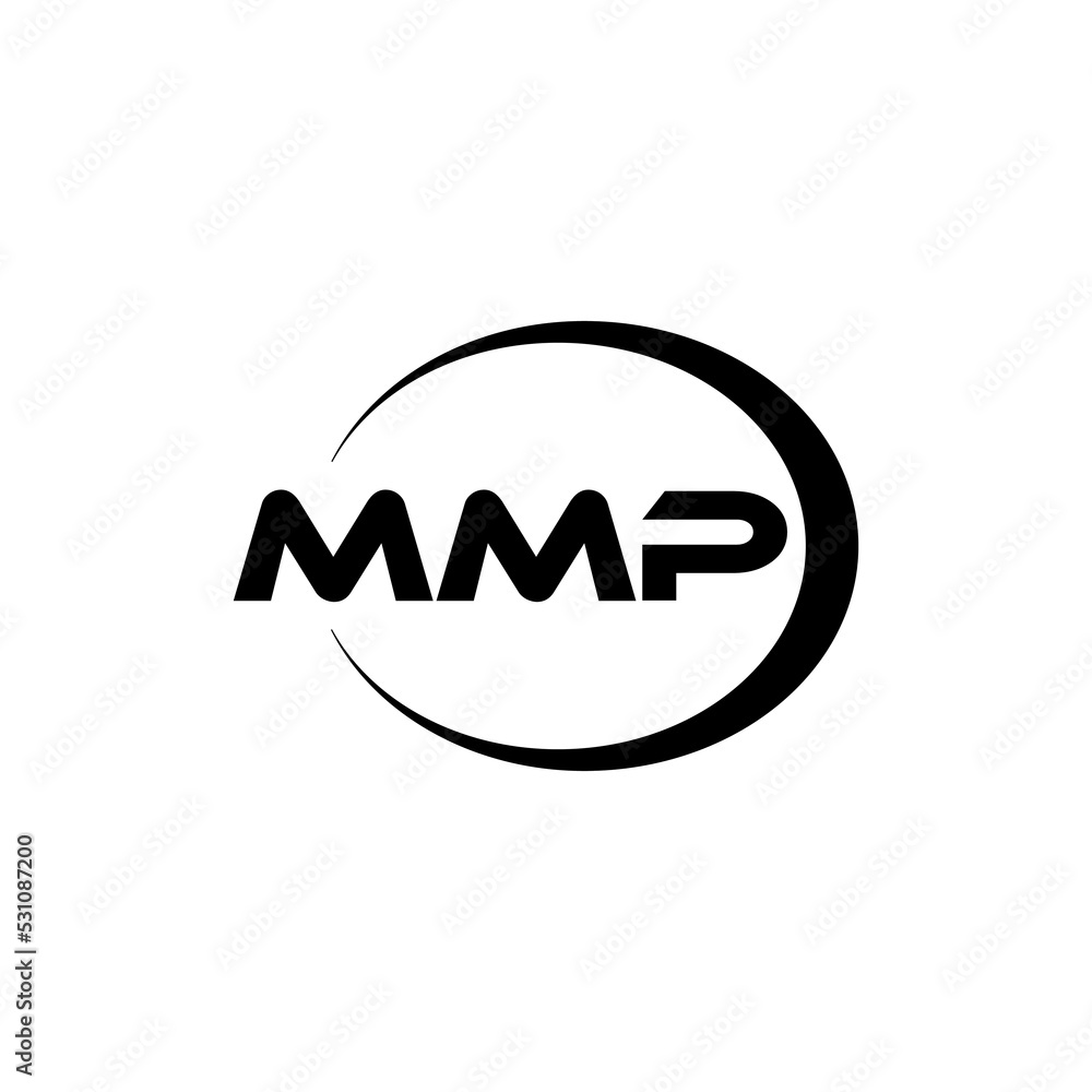 MMP letter logo design with white background in illustrator, cube logo ...