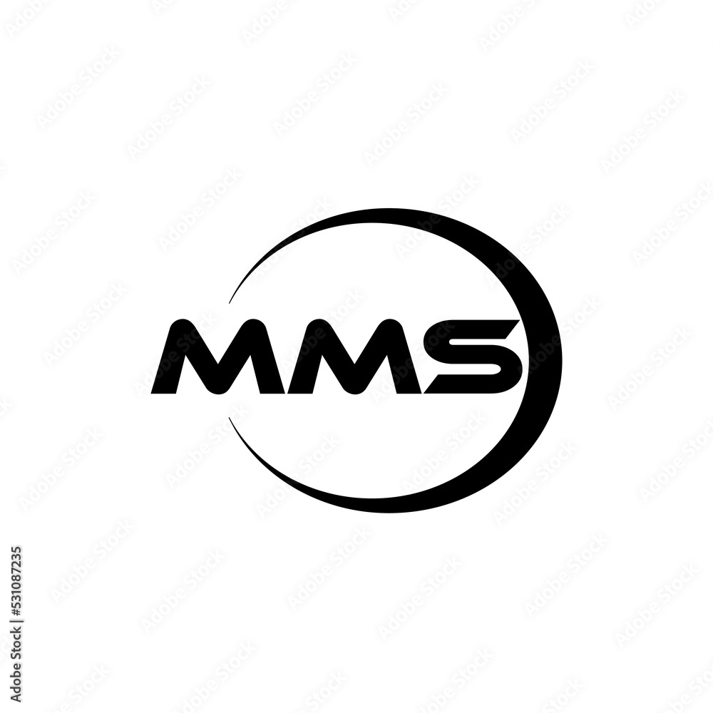 Vecteur Stock MMS letter logo design with white background in ...