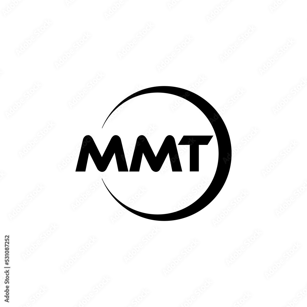 Vecteur Stock MMT letter logo design with white background in ...