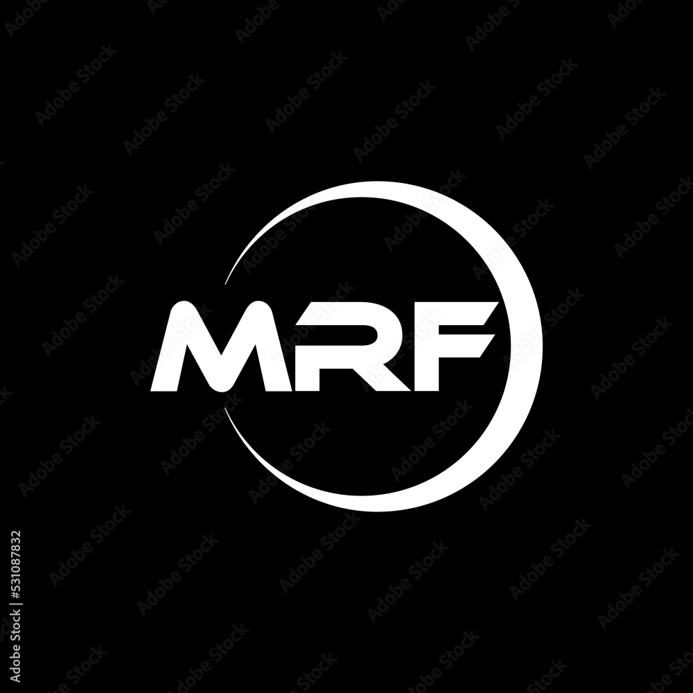 MRF letter logo design with black background in illustrator, cube logo ...