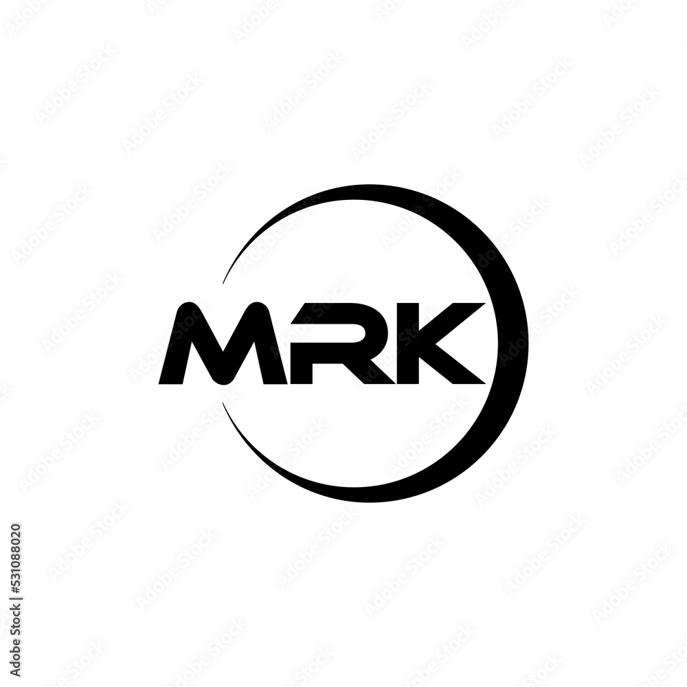 MRK letter logo design with white background in illustrator, cube logo ...