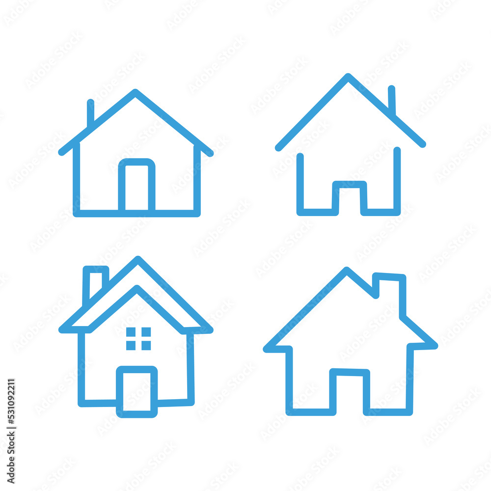 Set of house vector icons. Homes clipart symbols. Home pictogram ...