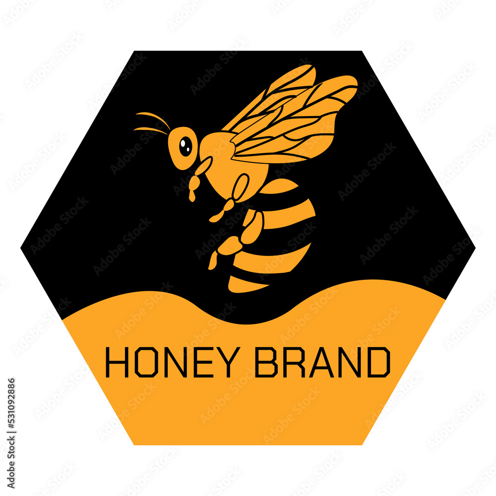 Vector logo for a honey shop. Bee logo vector. Design illustration with ...
