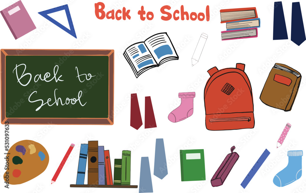 back to school clip art Stock Vector | Adobe Stock