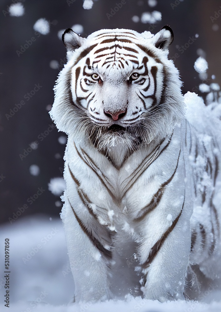 White Bengal Tiger Running