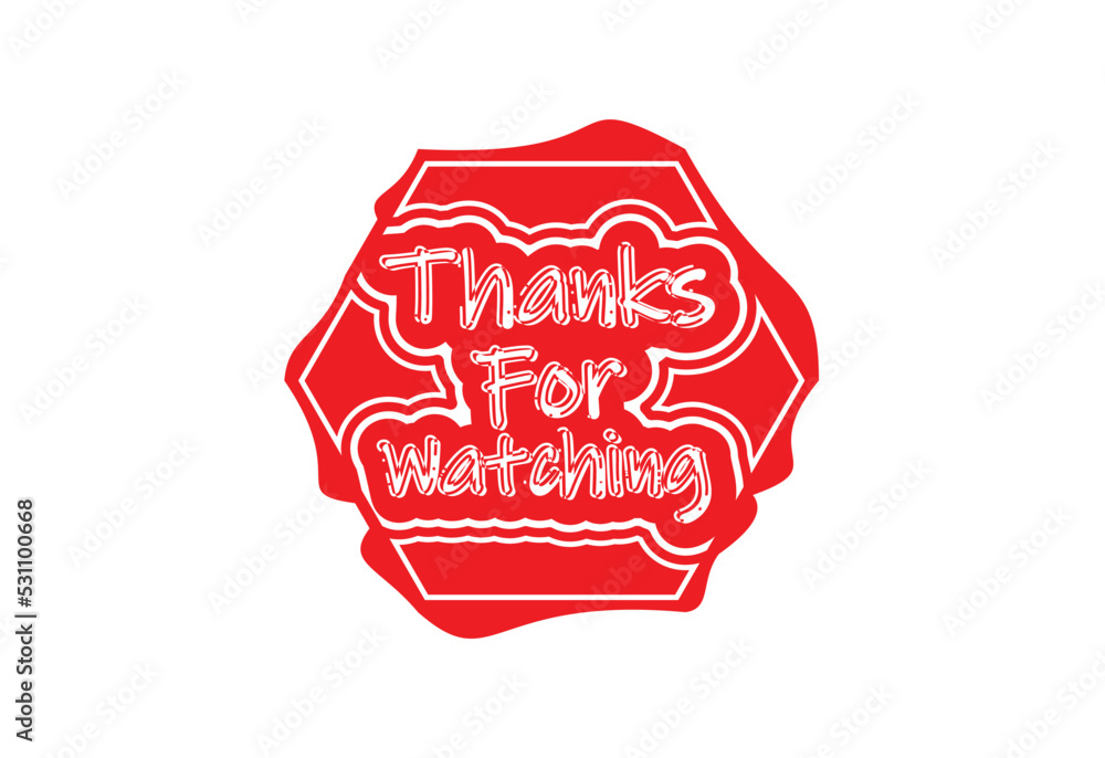 Thanks for watching typography logo and sticker design vector de Stock ...