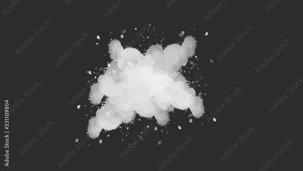 Ink brush stroke transition. Ink splash. Spot ink spread on a white ...