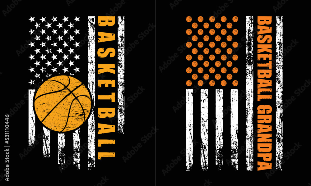 USA Flag Basketball Design. Basketball With American Flag Design Stock ...