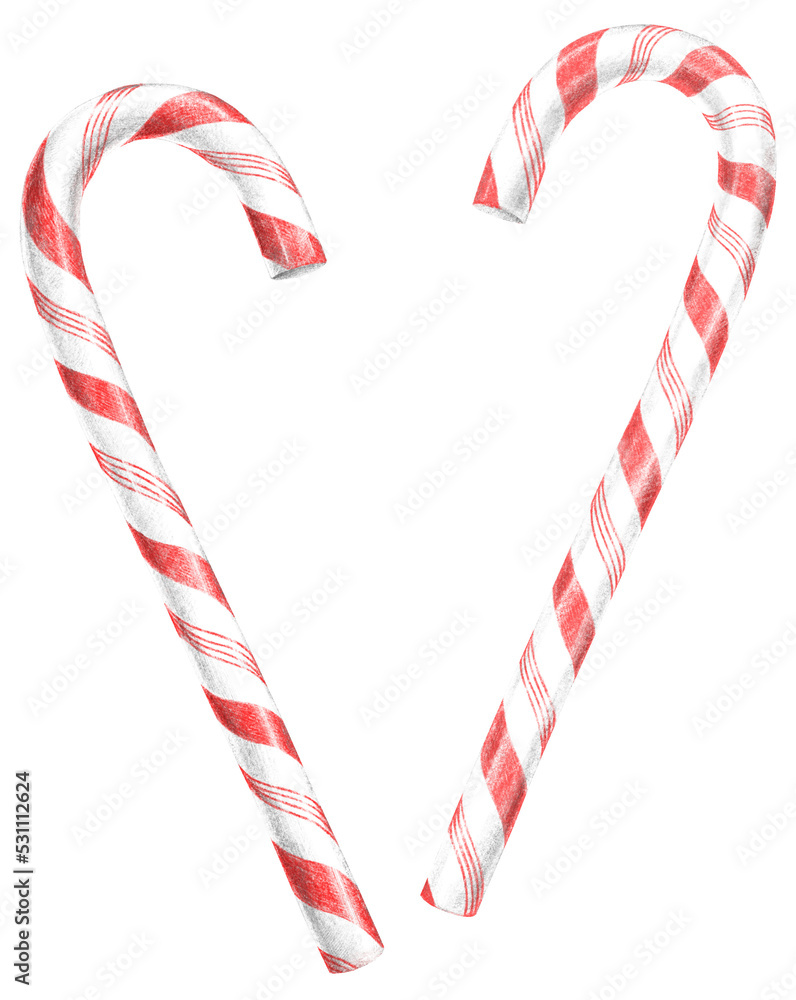 Transparent Background white red christmas candies in heart shape ...
