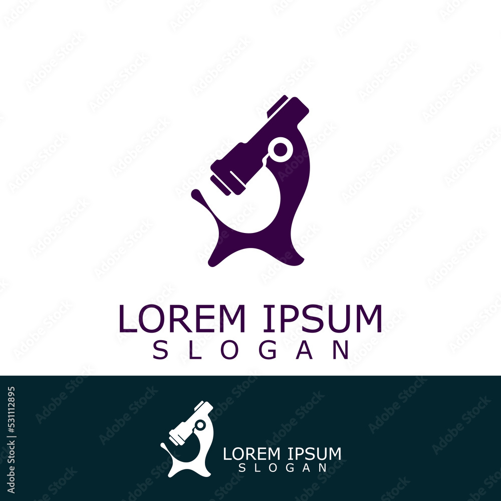 Microscope logo image design. Simple illustration of biology microscope ...