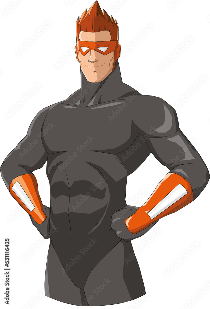Transparent PNG Superhero Mascot for Social Media Stock Illustration ...