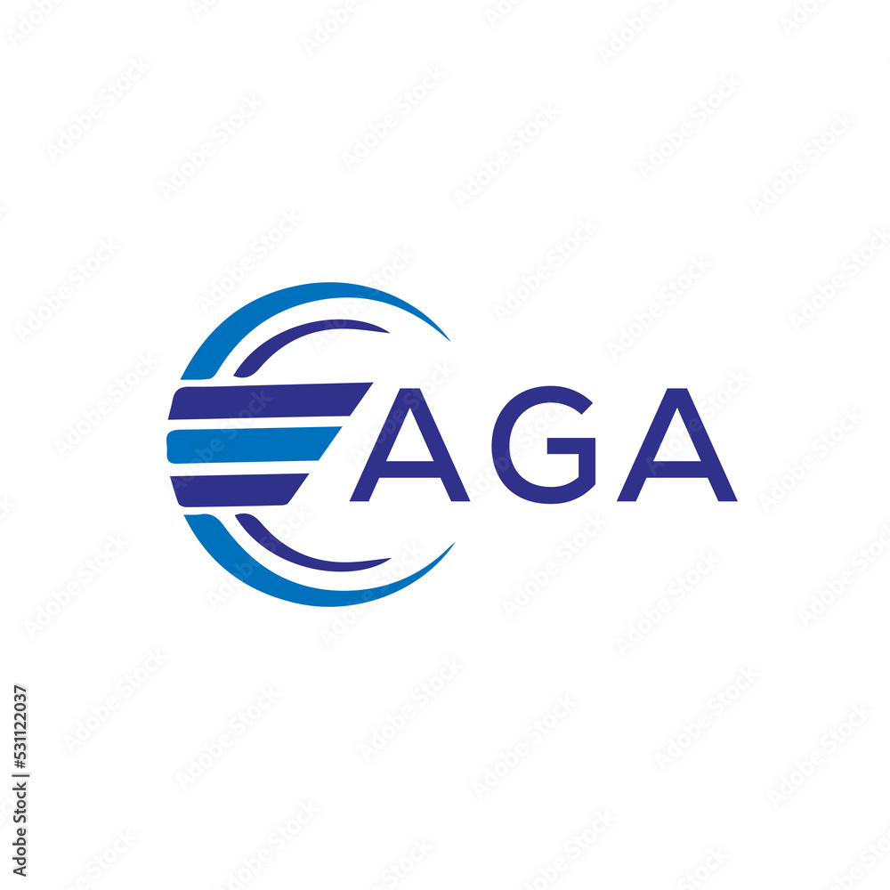 AGA letter logo. AGA blue image on white background. AGA vector logo ...
