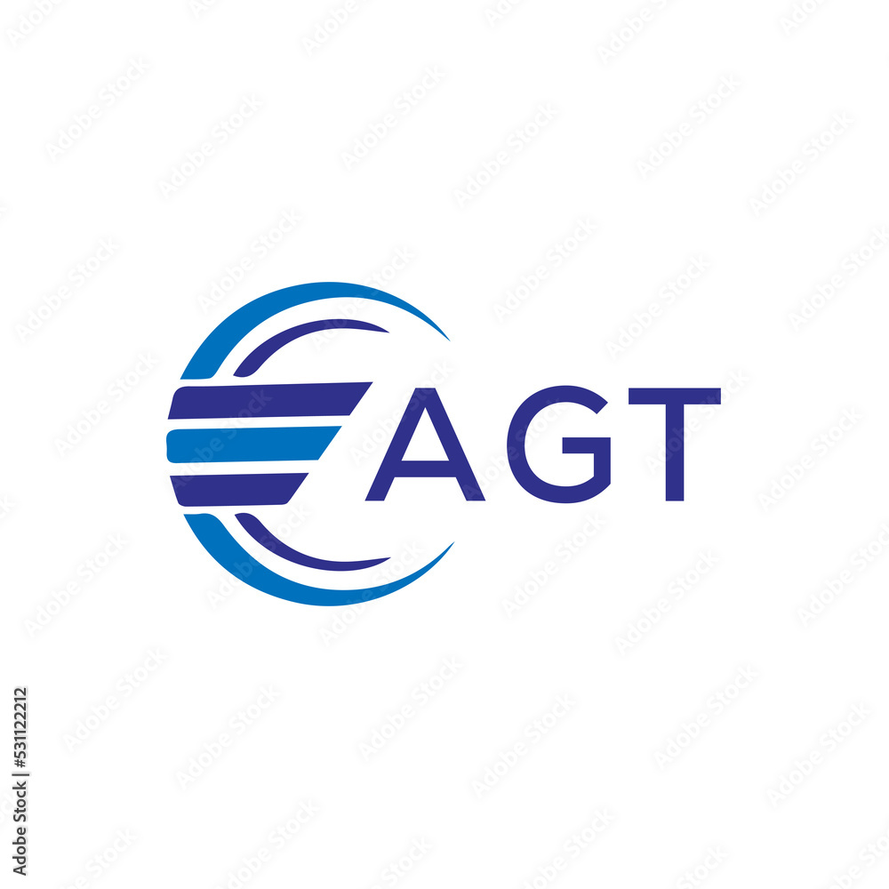 AGT letter logo. AGT blue image on white background. AGT vector logo ...