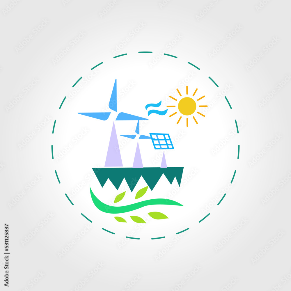Wind energy vector illustration. Green alternative power in vector ...