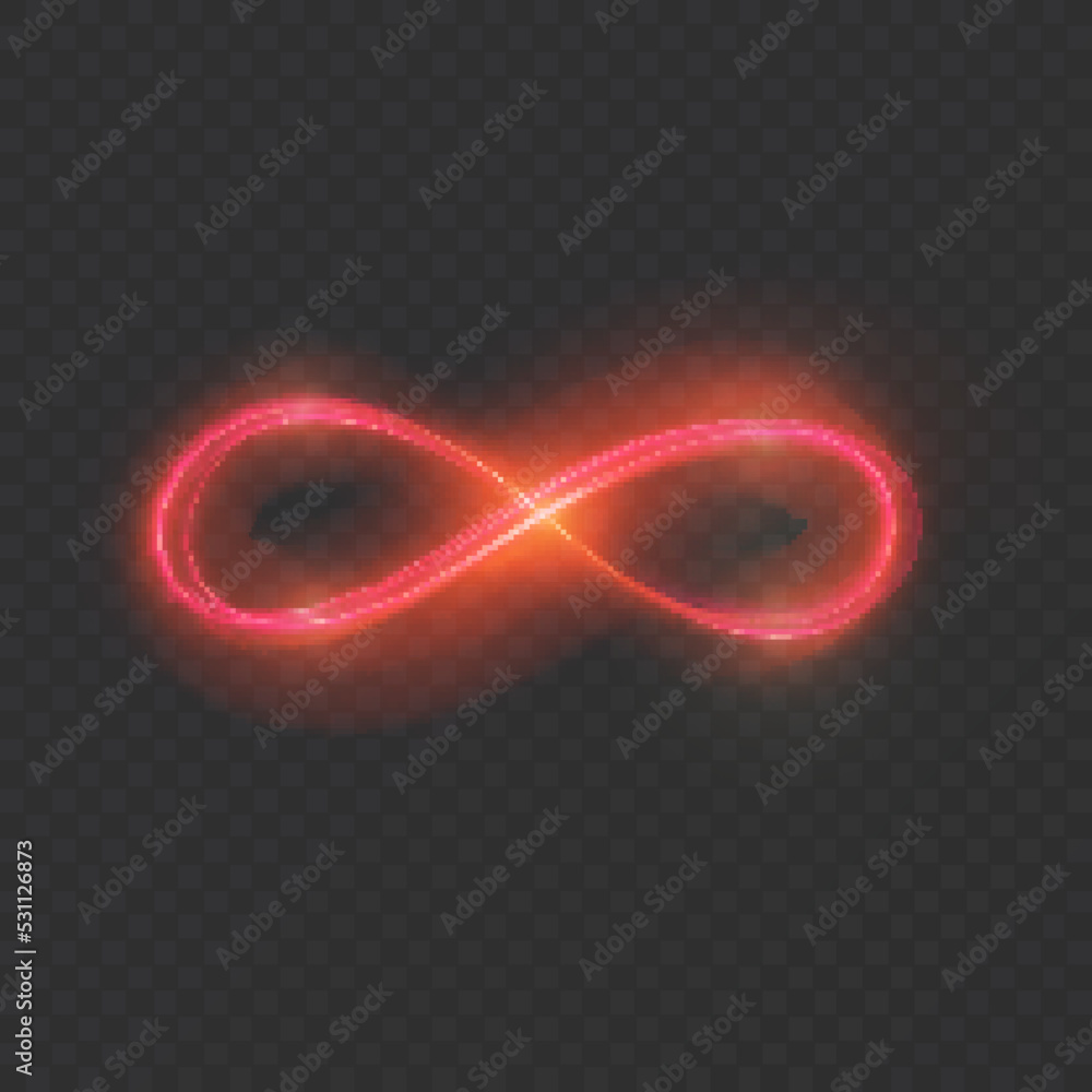 Red sign infinity or a rings of fire on transparent background, Vector ...