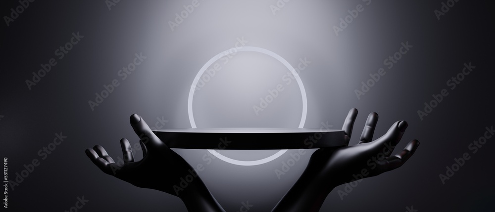 abstract of studio room, background with figure hand of mannequin ...
