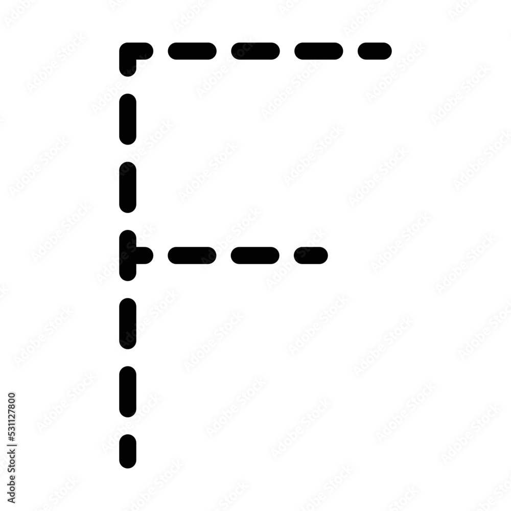 Tracing Alphabet letter F prewriting dotted line element for ...