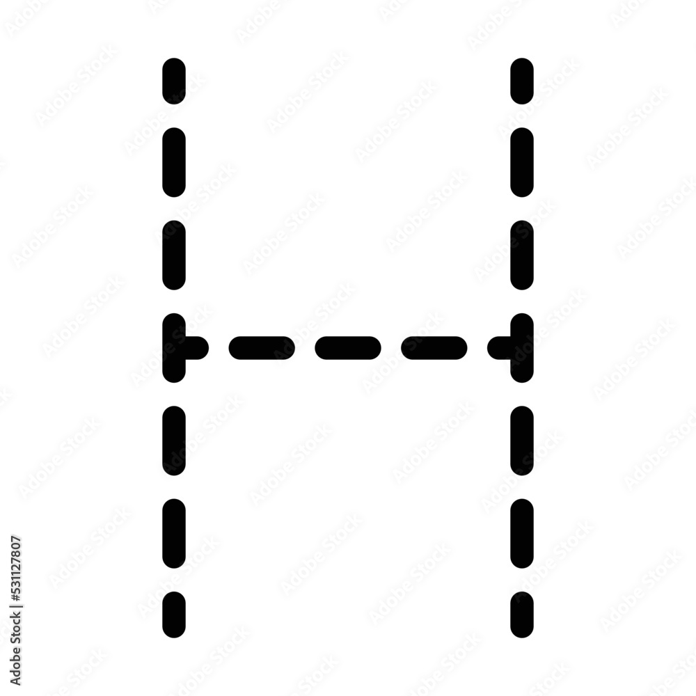 Tracing Alphabet letter H prewriting dotted line element for ...