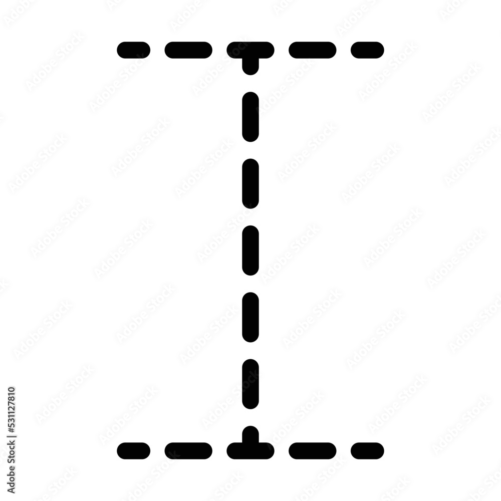 Tracing Alphabet letter I prewriting dotted line element for ...