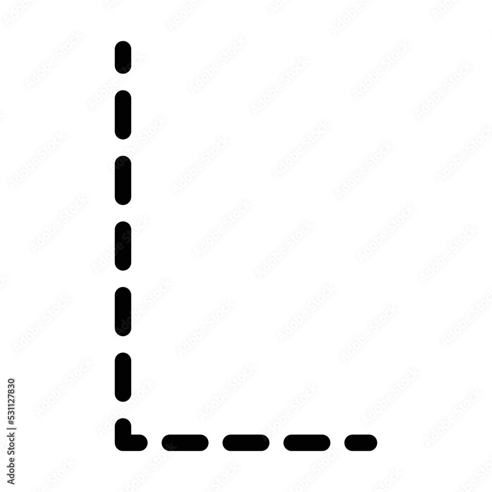 Tracing Alphabet letter L prewriting dotted line element for ...