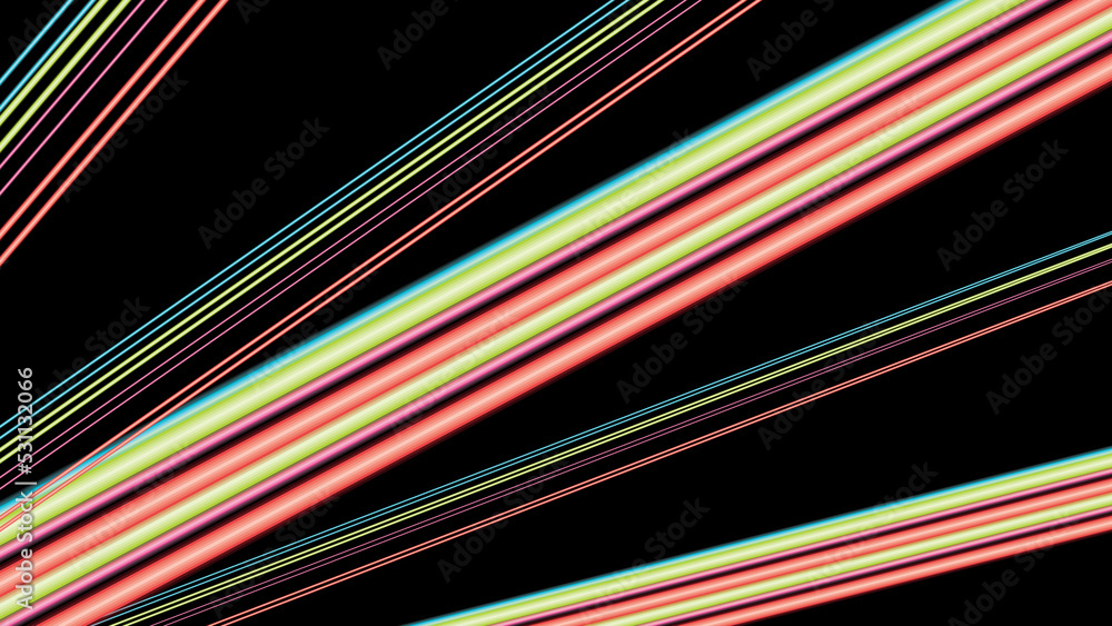 Abstract multi color neon background. Lines, perspective, glowing ...