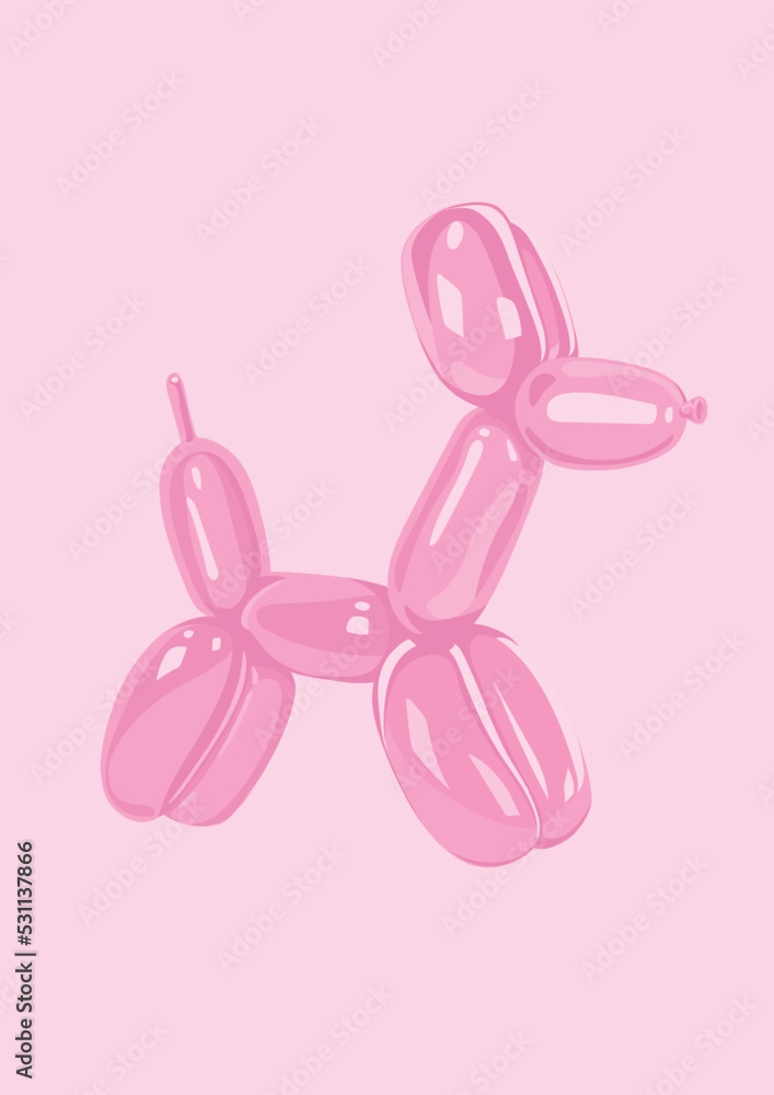 Cute Hand Drawn Balloon Dog. Vector Illustration. Cartoon Bubble Animal ...