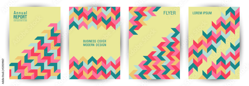 Corporate notebook cover template set A4 design. Modernism style ...