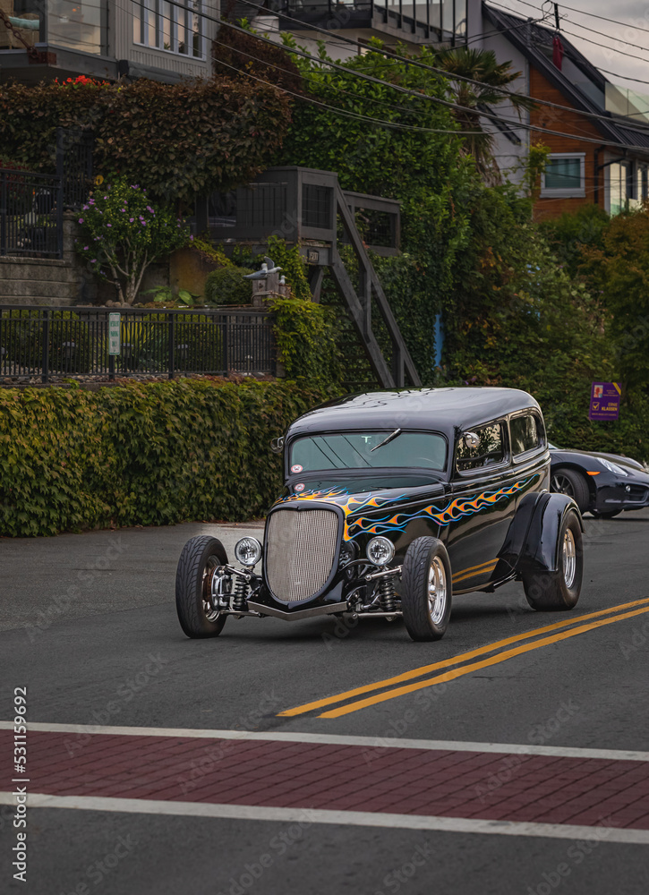 A 1933 Ford roadster at the rally car shows. Antique Ford highboy hot ...