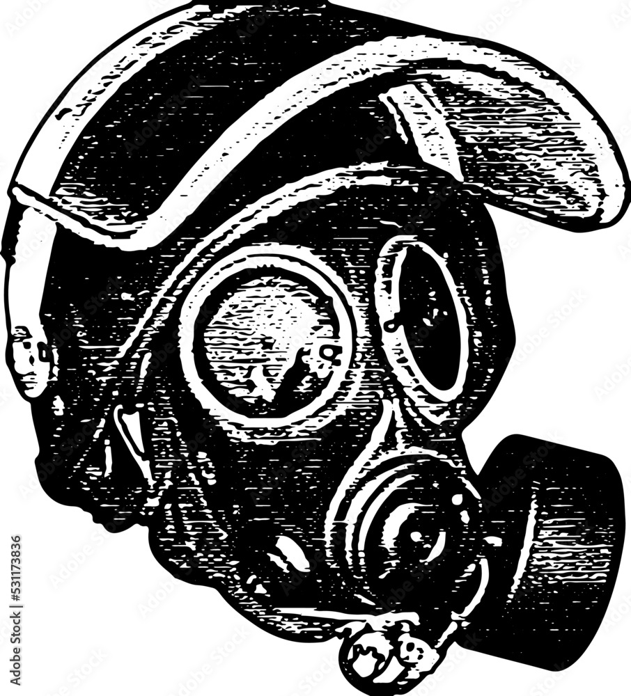 gas, mask, sketch, background, icon, vector, illustration, cartoon ...