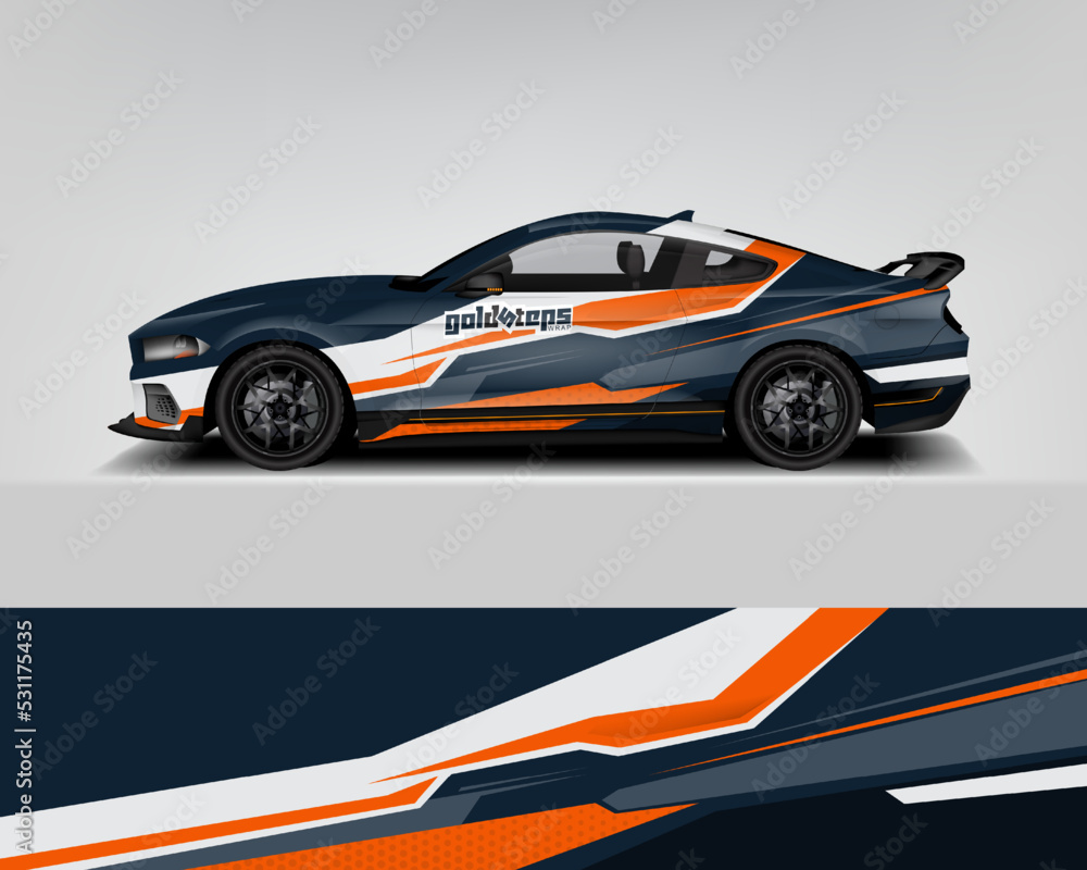 Car wrap livery design Racing sport car background printable file Stock ...