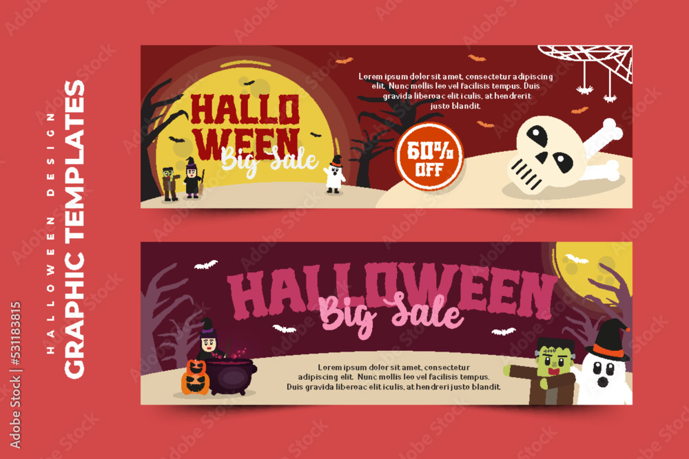 Halloween themed graphic design template easy to customize simple and ...